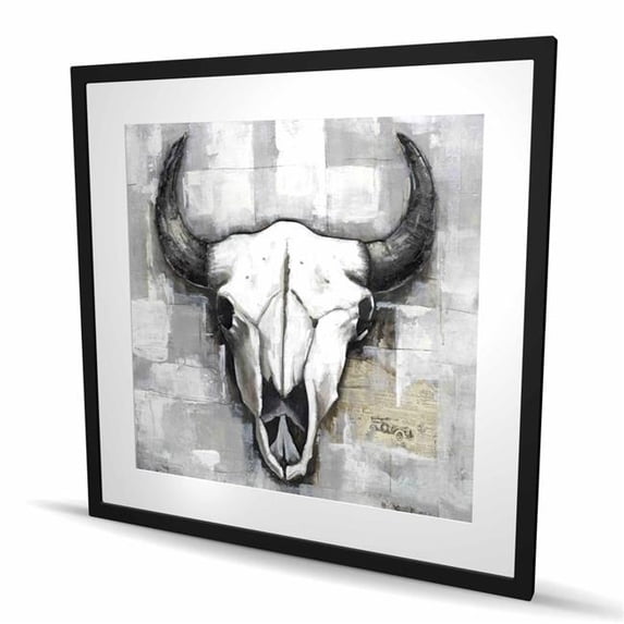 Begin Home Decor C1FM3636KIC2EU 36 x 36 in. Industrial Style Bull Skull ...