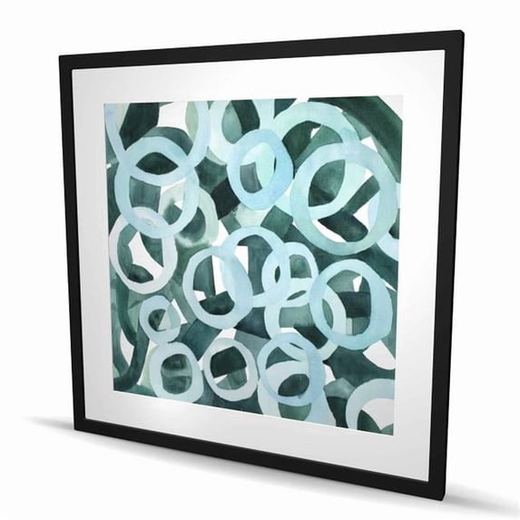 Begin Home Decor C1FM3636L3FL2Q 36 x 36 in. Abstract Rings - Neo Mint ...