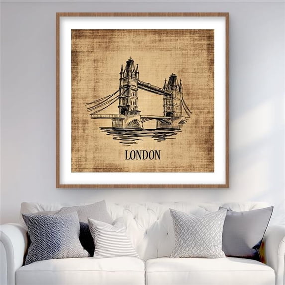 Begin Home Decor C1FM3636L9BD5J 36 x 36 in. Tower Bridge Illustration ...