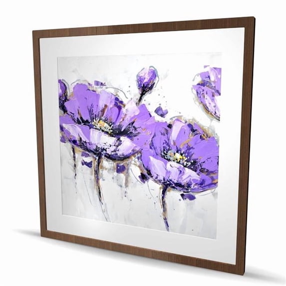 Begin Home Decor C1FM3636LG70MH 36 x 36 in. Abstract Purple Flowers ...