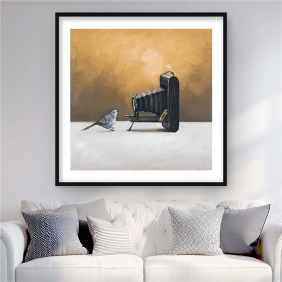 Begin Home Decor C1FM3636MBMTYH 36 x 36 in. Old Camera with Bird ...