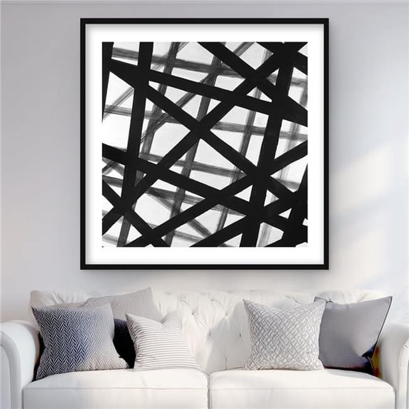Begin Home Decor C1FM3636MPPRJW 36 x 36 in. Abstract Bold Lines Print ...