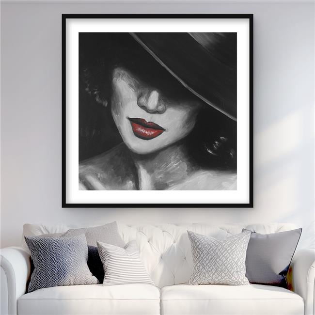 Begin Home Decor C1FM3636S5E6L2 36 x 36 in. Mysterious Red Lips Lady ...