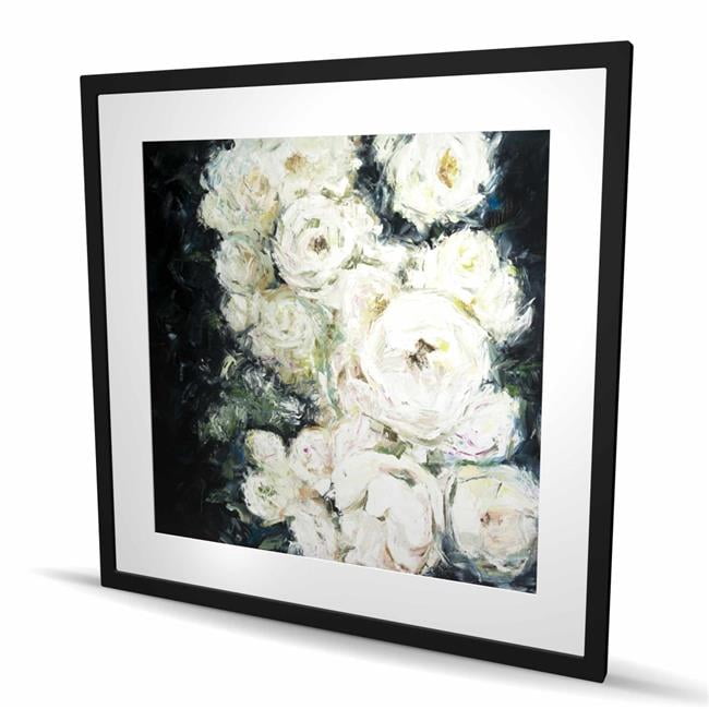 Begin Home Decor C1FM3636STNW0M 36 x 36 in. Garden Roses - Black Floral ...