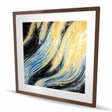 Begin Home Decor C1FM3636UKLII1 36 x 36 in. Wavy Wave - Yellow Framed ...