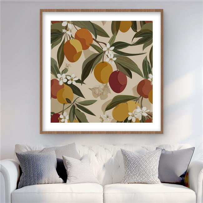 Begin Home Decor C1FM3636W0ERTF 36 x 36 in. Hanging Fruits - Orange ...