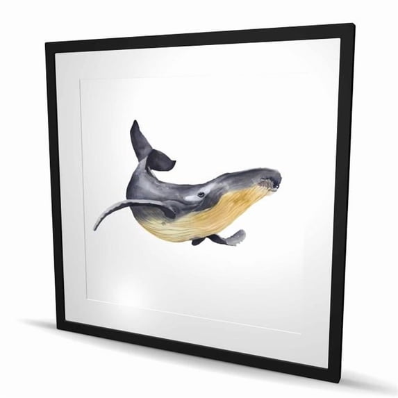 Begin Home Decor C1FM3636WRBGJG 36 x 36 in. Watercolor Blue Whale ...