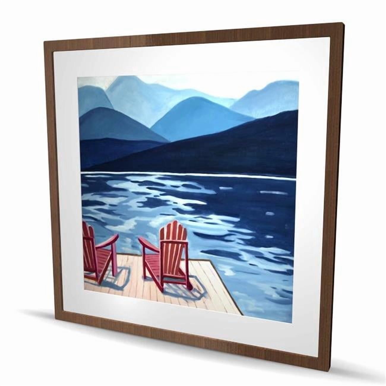 Begin Home Decor C1FM3636WZB16R 36 x 36 in. Lake Dock Mountains Chairs ...