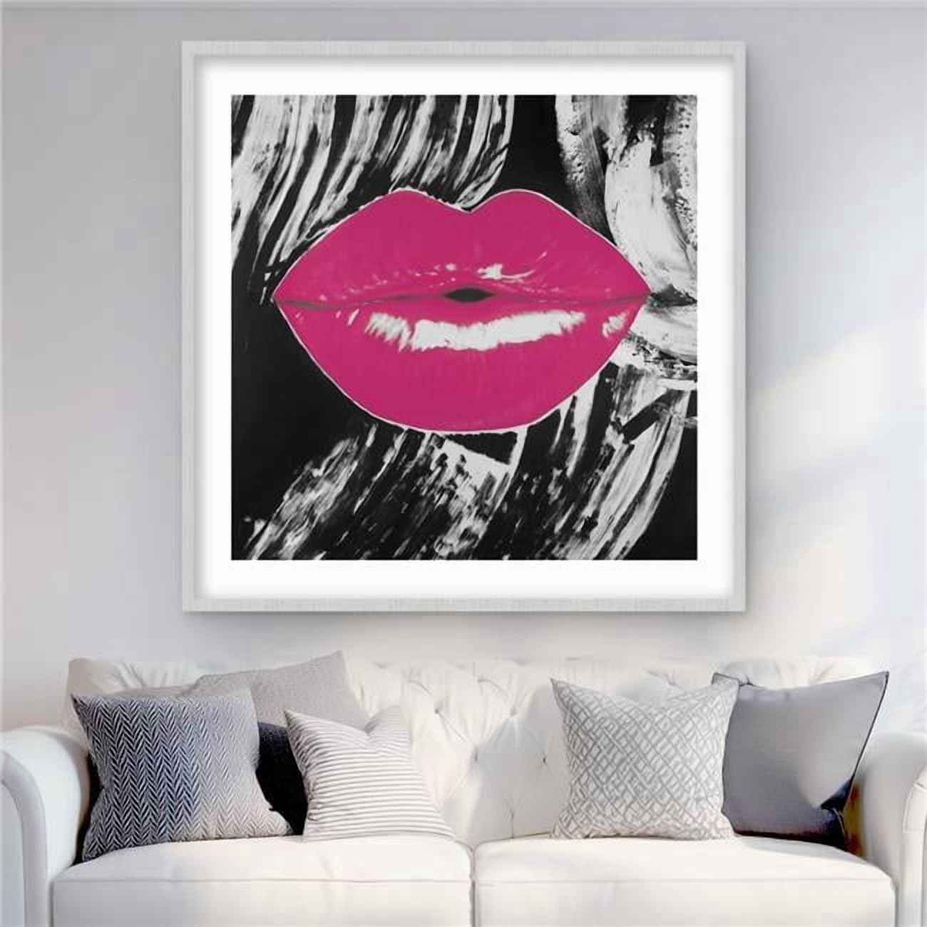 Begin Home Decor C1FM3636Z5JE4P 36 x 36 in. Pink Glossy Lips - Framed ...