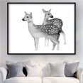 Begin Home Decor C1FM364802P1IH 36 x 48 in. Faon Black & White Deer ...