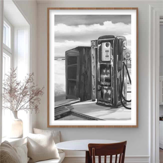 Begin Home Decor C1FM36480PKOQT 36 x 48 in. Old Gas Pump - Black ...