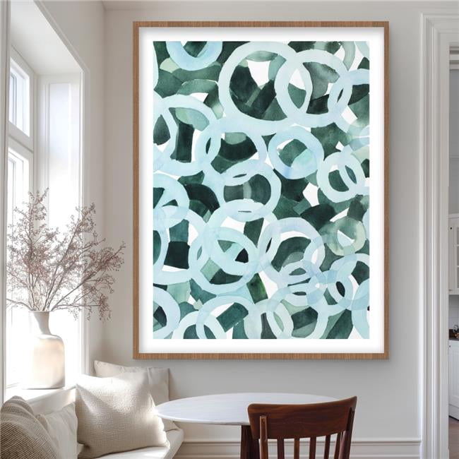 Begin Home Decor C1FM364813XCY4 36 x 48 in. Abstract Circles - Framed ...