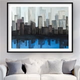 Begin Home Decor C1FM36483DVWSQ 36 x 48 in. View of A Blue City ...