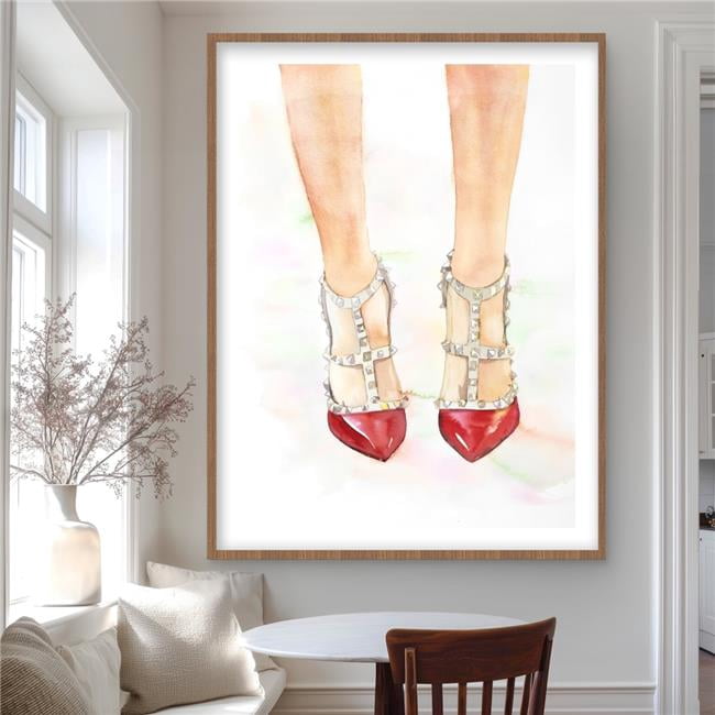 Begin Home Decor C1FM36484ILX8Q 36 x 48 in. Red Studded High Heels ...
