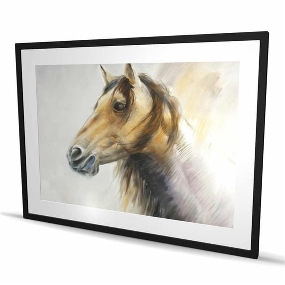 Begin Home Decor C1FM36485WNYGC 36 x 48 in. Wild Horse Framed Matted ...