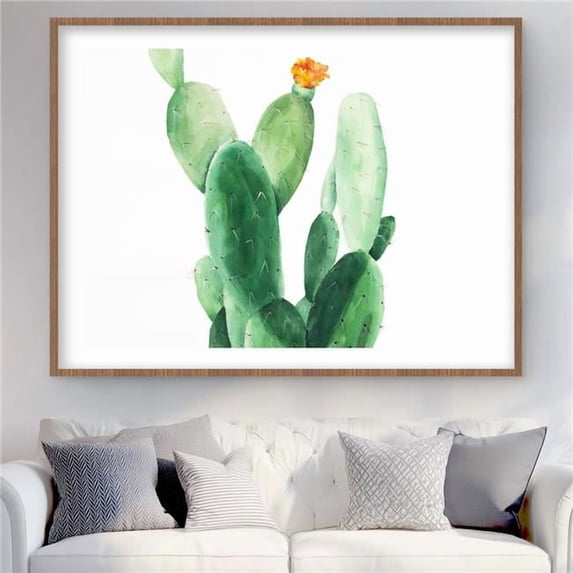 Begin Home Decor C1FM36486IX3OB 36 x 48 in. Watercolor Paddle Cactus ...