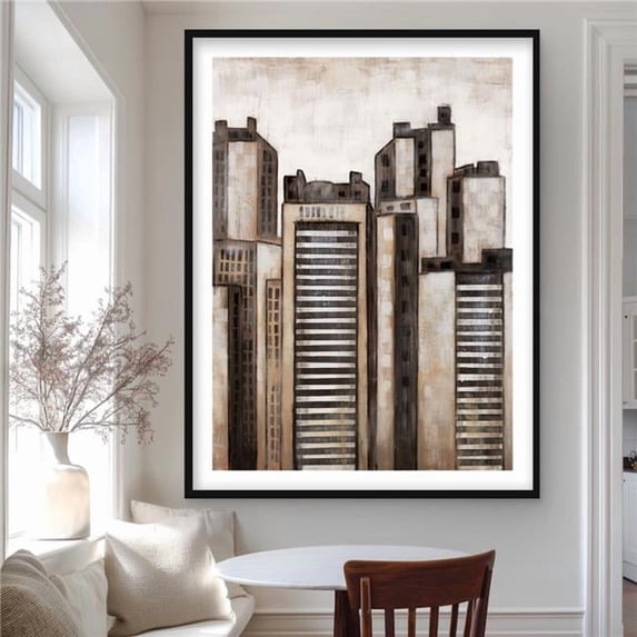 Begin Home Decor C1FM36487EGMWU 36 x 48 in. Striped Skyscrapers ...