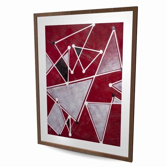 Begin Home Decor C1FM3648AF7ON5 36 x 48 in. White Triangles on Red ...