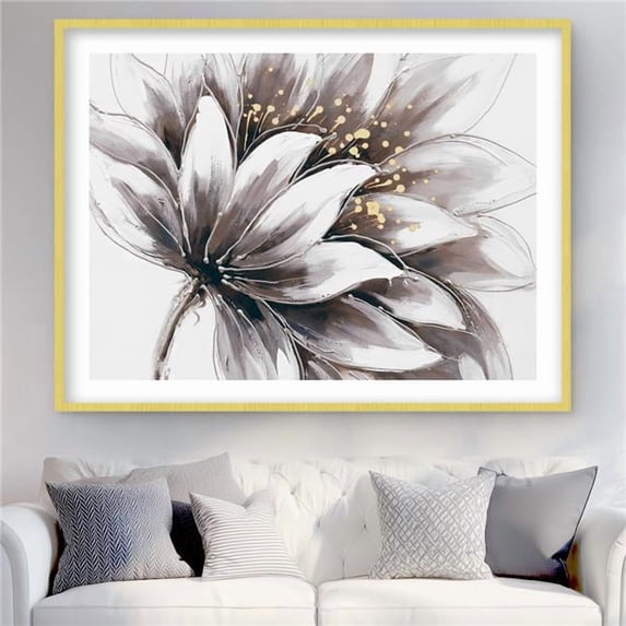 Begin Home Decor C1FM3648ALIULC 36 x 48 in. Purple Flower with Gold ...