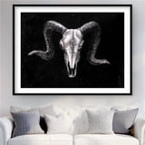 Begin Home Decor C1FM3648B2L00Q 36 x 48 in. Ram Skull Grunge Style ...