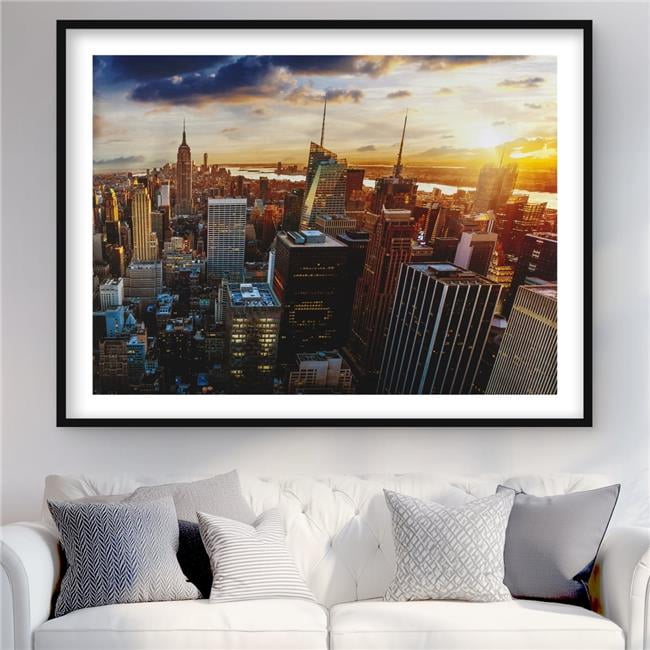 Begin Home Decor C1FM3648BD4YF8 36 x 48 in. City of York by Dawn - Blue ...