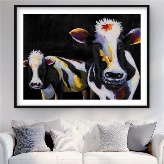 Begin Home Decor C1FM3648CMSWPN 36 x 48 in. Two Funny Cows - White ...