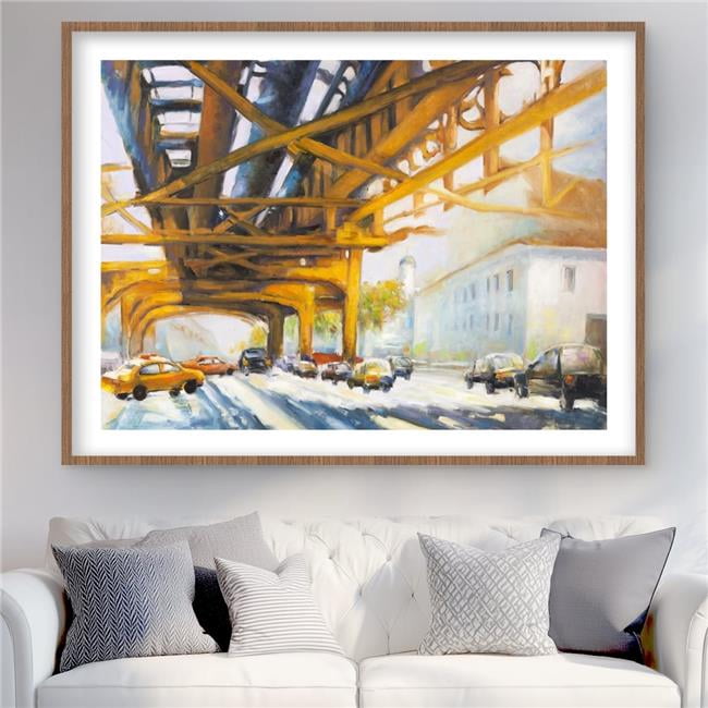 Begin Home Decor C1FM3648DD8M2B 36 x 48 in. Traffic Under the Bridge ...