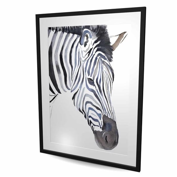 Begin Home Decor C1FM3648DFDQ5Z 36 x 48 in. Zebra Framed Matted Print ...