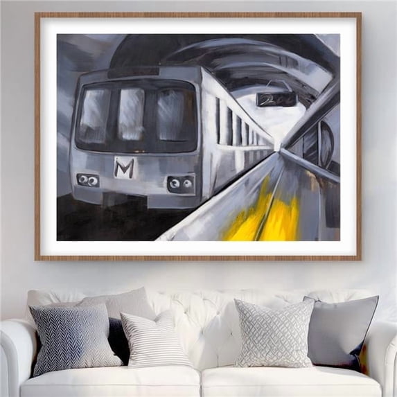 Begin Home Decor C1FM3648DHJN2H 36 x 48 in. Subway Yellow Train Framed ...