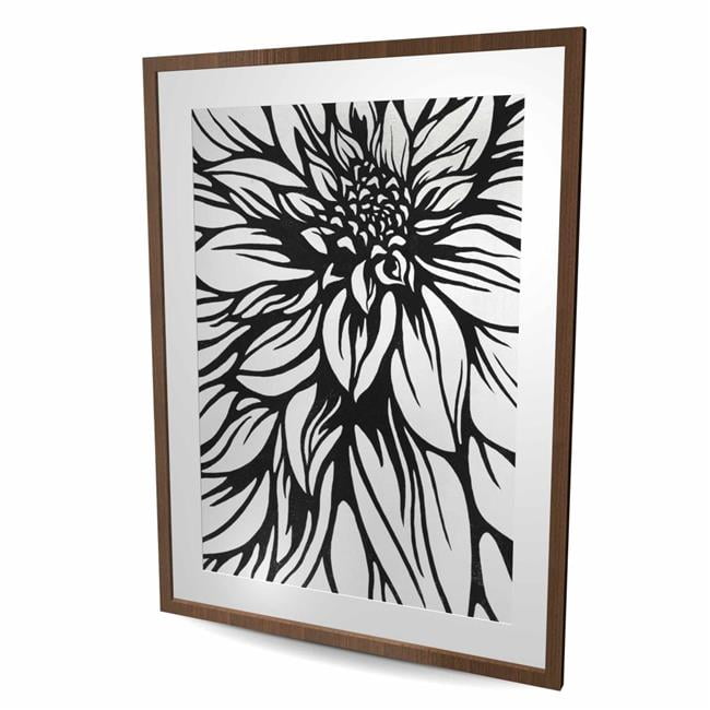 Begin Home Decor C1FM3648H975PQ 36 x 48 in. Dahlia Flower Outline Print ...
