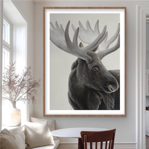 Begin Home Decor C1FM3648HGN4IK 36 x 48 in. Grayscale Moose Profile ...