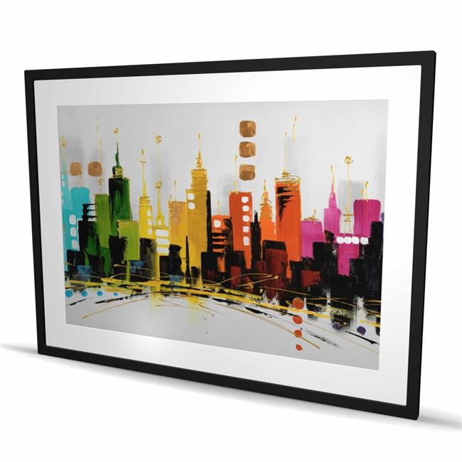 Begin Home Decor C1FM3648JP318U 36 x 48 in. Colorful City with Gold ...