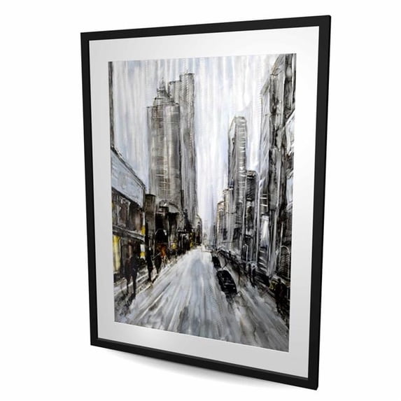 Begin Home Decor C1FM3648K0QUR8 36 x 48 in. Gray Gloomy Street ...