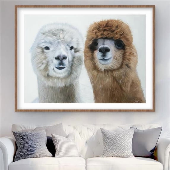 Begin Home Decor C1FM3648M13P2K 36 x 48 in. Two Lamas - Farmhouse Brown ...