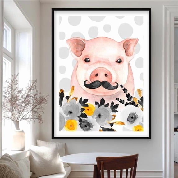 Begin Home Decor C1FM3648MFFP98 36 x 48 in. Little Disguised Pig - Pink ...