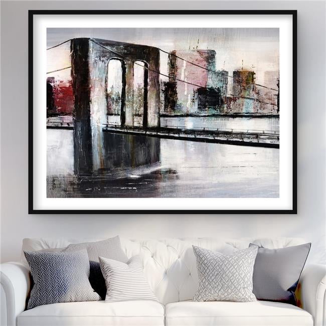 Begin Home Decor C1FM3648NFRA5X 36 x 48 in. Abstract Bridge Cityscape ...