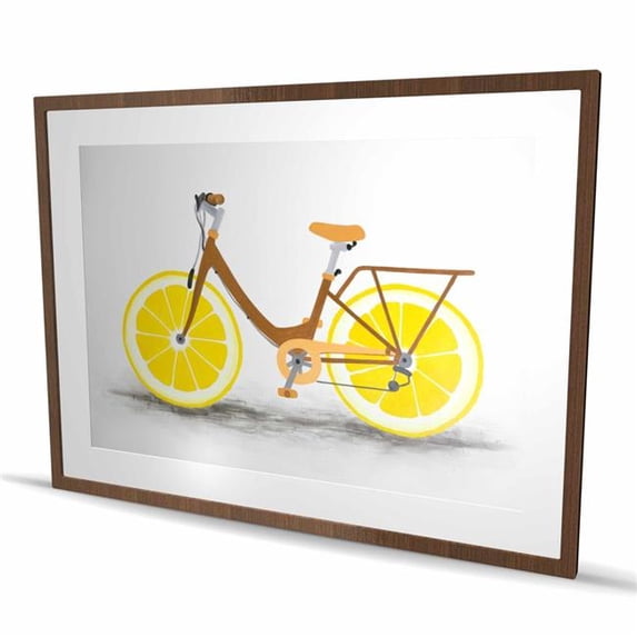 Begin Home Decor C1FM3648OPFX45 36 x 48 in. Lemon Wheel Bike - Framed ...