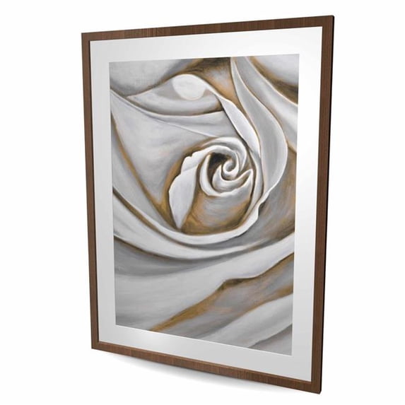 Begin Home Decor C1FM3648PJY09Z 36 x 48 in. White Rose Closeup - Framed ...