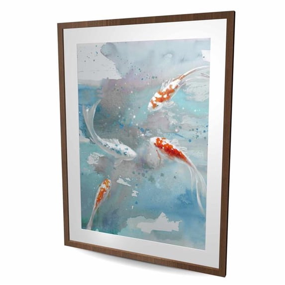 Begin Home Decor C1FM3648U7QPCH 36 x 48 in. Koi Fish in Blue Water ...