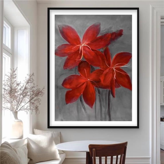 Begin Home Decor C1FM3648UUU1W2 36 x 48 in. Asiatic Lily Red Framed ...
