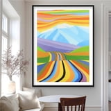 Begin Home Decor C1FM3648VMMFBG 36 x 48 in. Mountain Road Multicolored ...