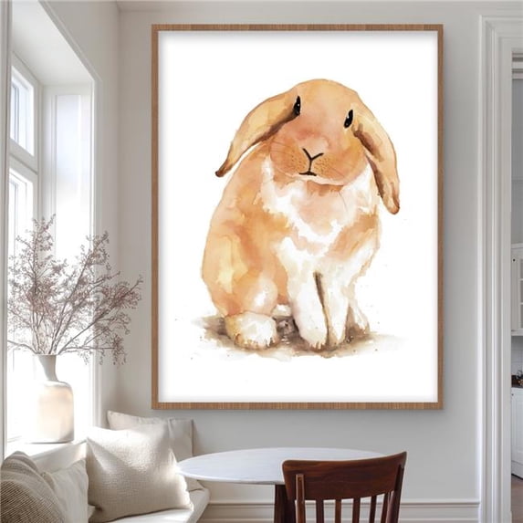 Begin Home Decor C1FM3648VPCHA7 36 x 48 in. Lop-Rabbit Framed Art Print ...