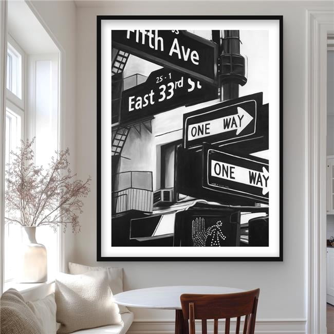 Begin Home Decor C1FM3648X7YI8I 36 x 48 in. York City Signs Gray ...