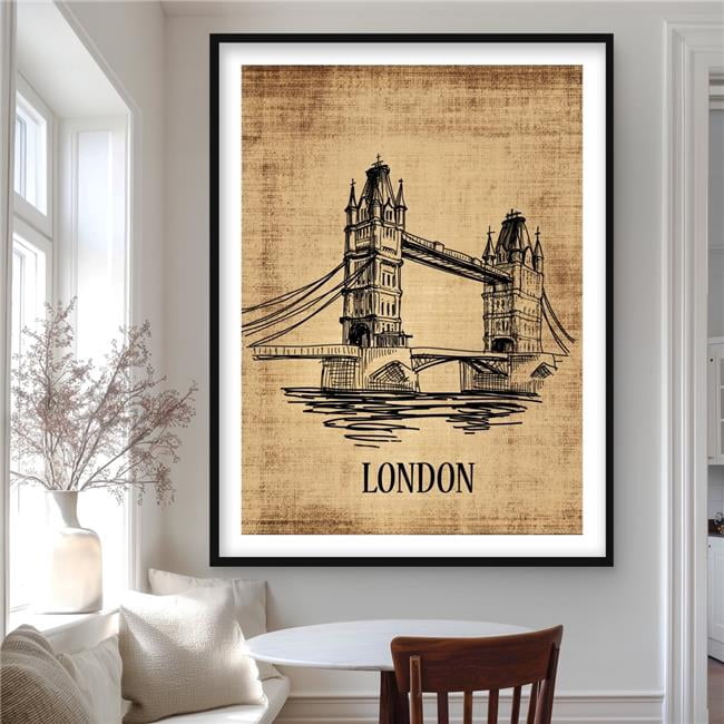 Begin Home Decor C1FM3648XH8V1U 36 x 48 in. Tower Bridge Illustration ...