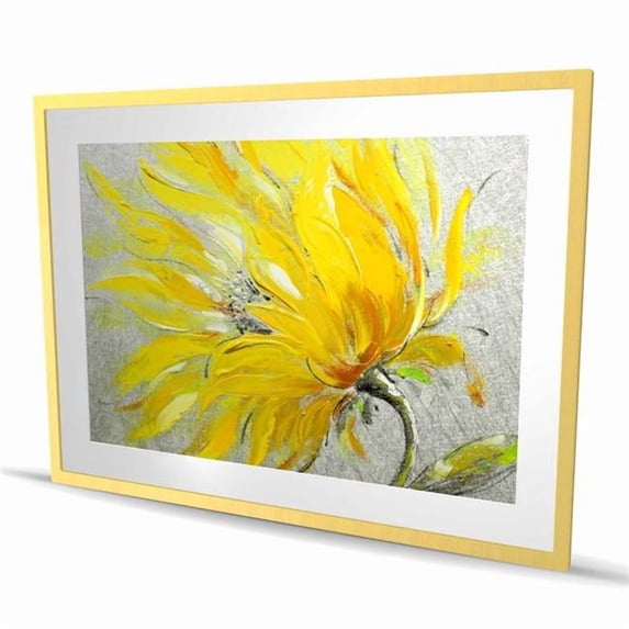 Begin Home Decor C1FM3648XX6KA4 36 x 48 in. Yellow Flower - Framed ...