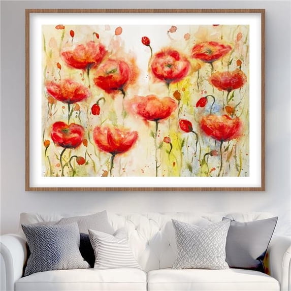 Begin Home Decor C1FM3648YKPXNV 36 x 48 in. Red Flowers Garden ...
