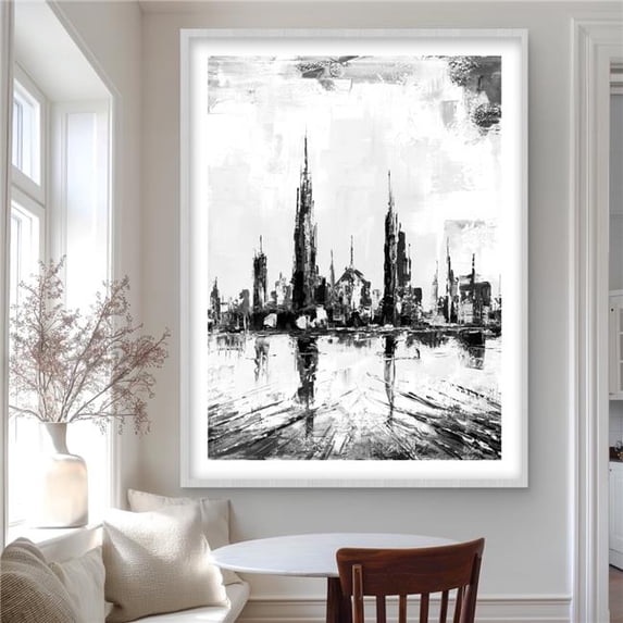 Begin Home Decor C1FM3648ZNDSFN 36 x 48 in. Abstract & Texturized Mono ...