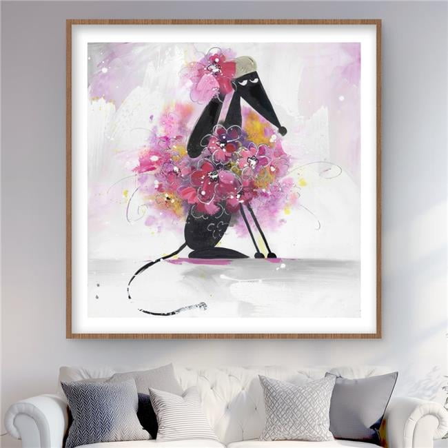 Begin Home Decor C1FM48482DZV7L 48 x 48 in. Cartoon Dog with Pink ...