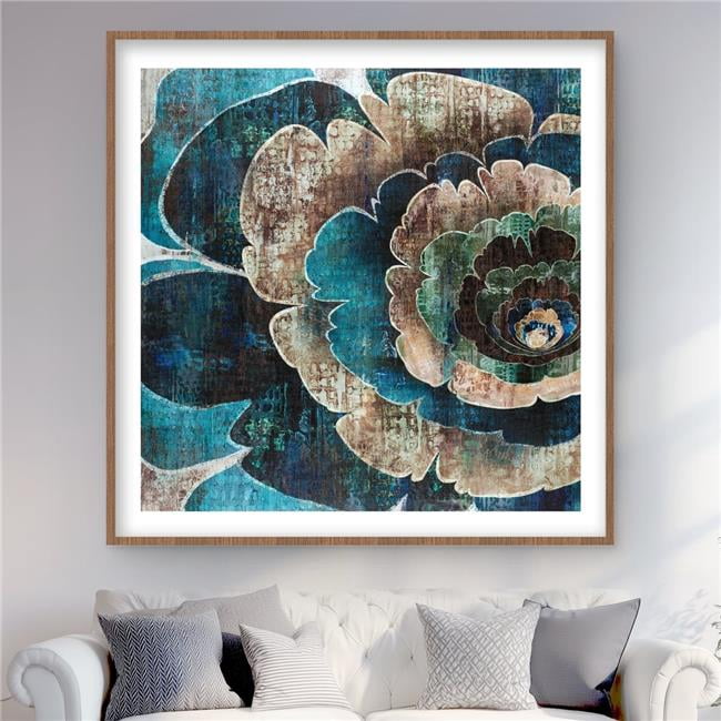 Begin Home Decor C1FM48482KD8IK 48 x 48 in. Blue Flower Montage ...