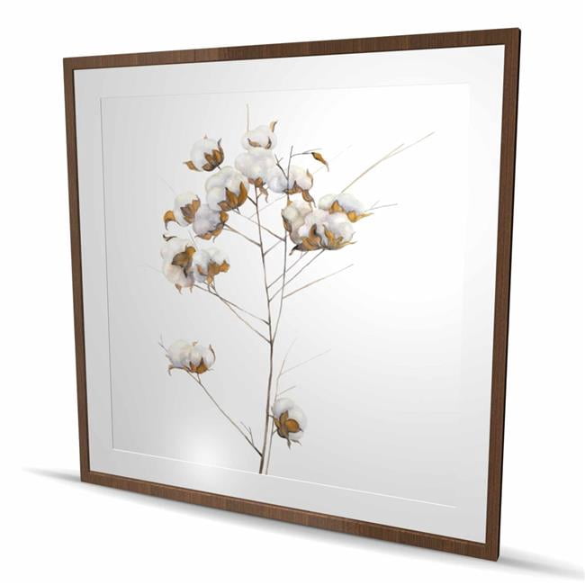 Begin Home Decor C1FM48482MEFB4 48 x 48 in. Cotton Flowers Branch ...
